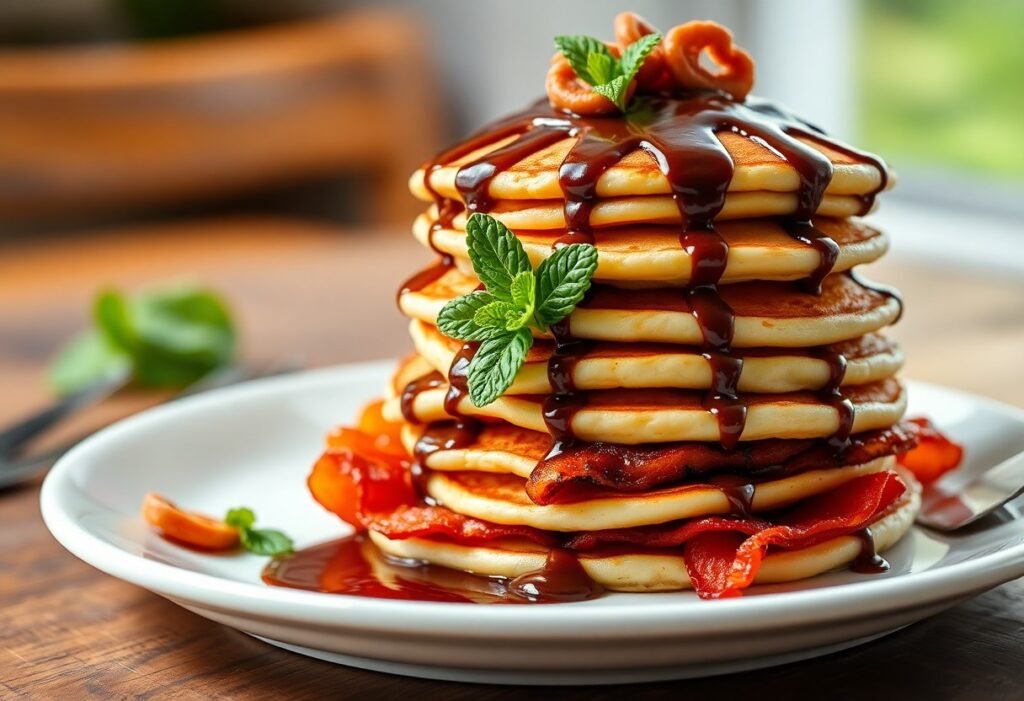 Bacon and Chocolate Pancake Stacks – chefmaniac.com