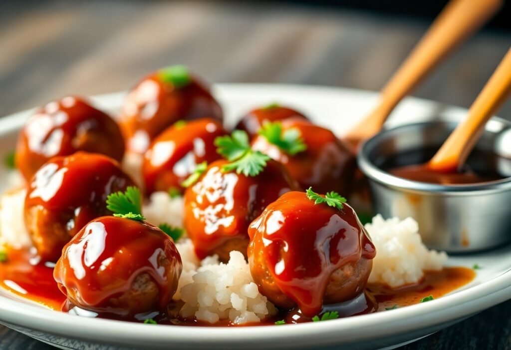 Mini Meatballs with Tangy BBQ Glaze – chefmaniac.com