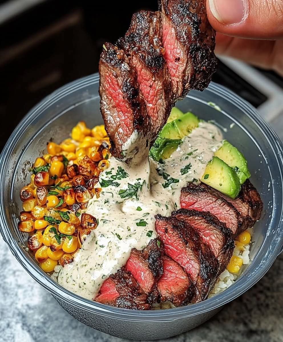The Ultimate Summer Bowl: Grilled Steak, Roasted Corn, and Creamy ...