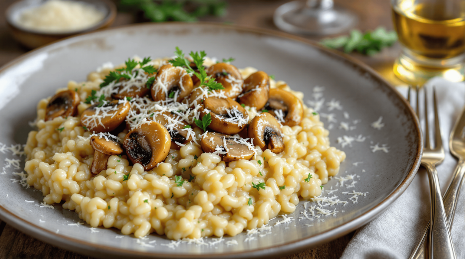 Creamy Mushroom Risotto with Parmesan and Herbs – A Cozy Italian ...