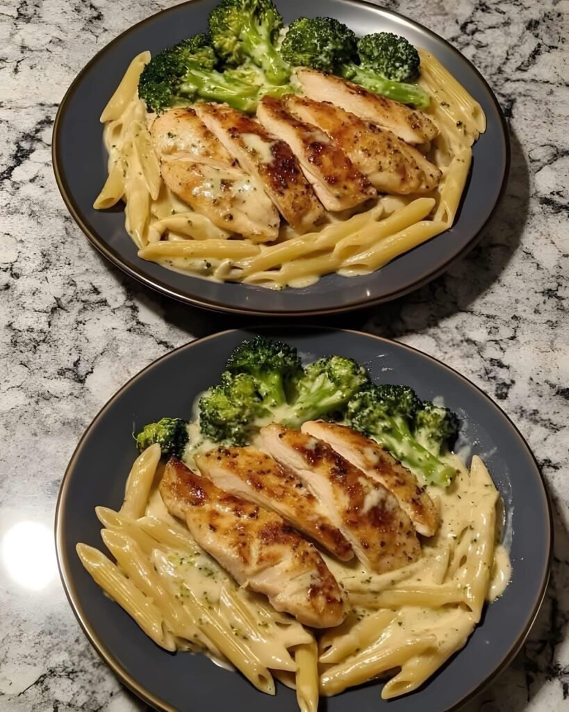 One-Skillet Chicken Alfredo Pasta with Broccoli and Sun-Dried Tomatoes ...