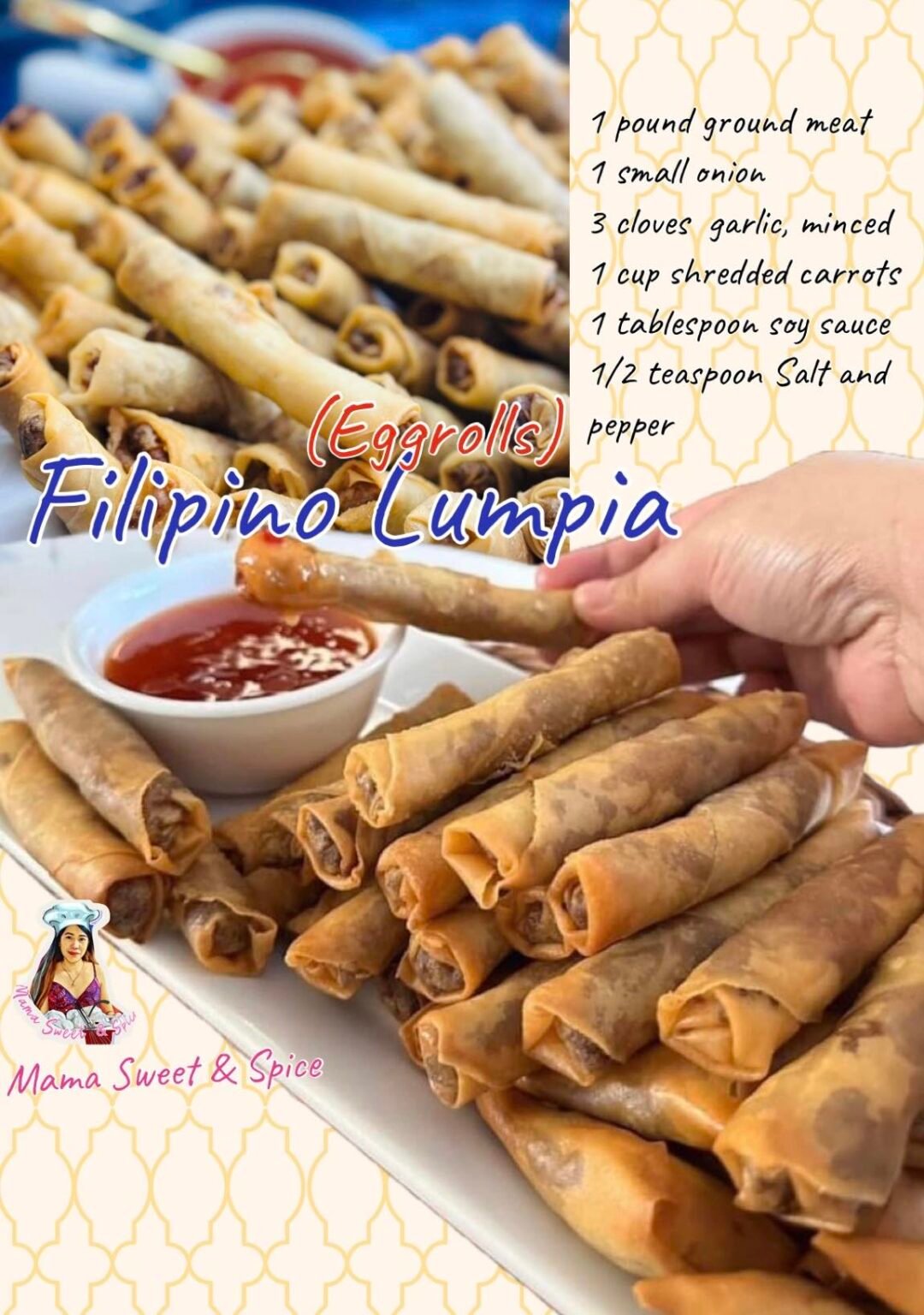 Crunchy Homemade Lumpia (Filipino Eggrolls) with Sweet Chili Sauce ...