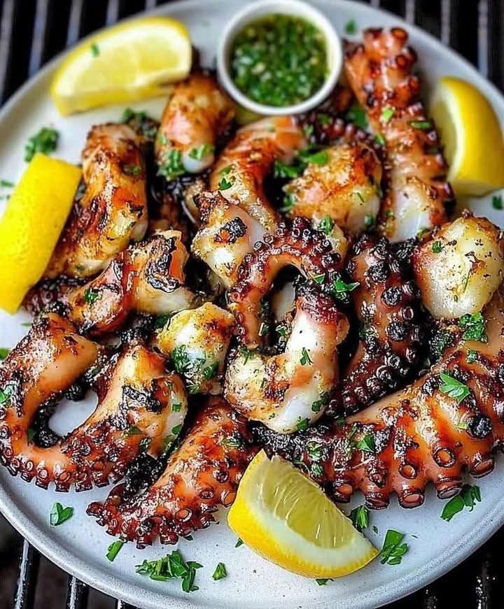 How to Grill Octopus Greek-Style with Lemon, Garlic & Herbs ...