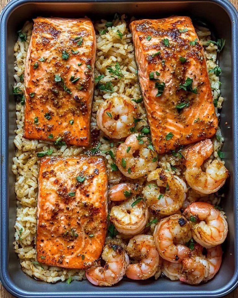 The Ultimate Honey Garlic Salmon and Shrimp Bowl with Buttery Rice ...