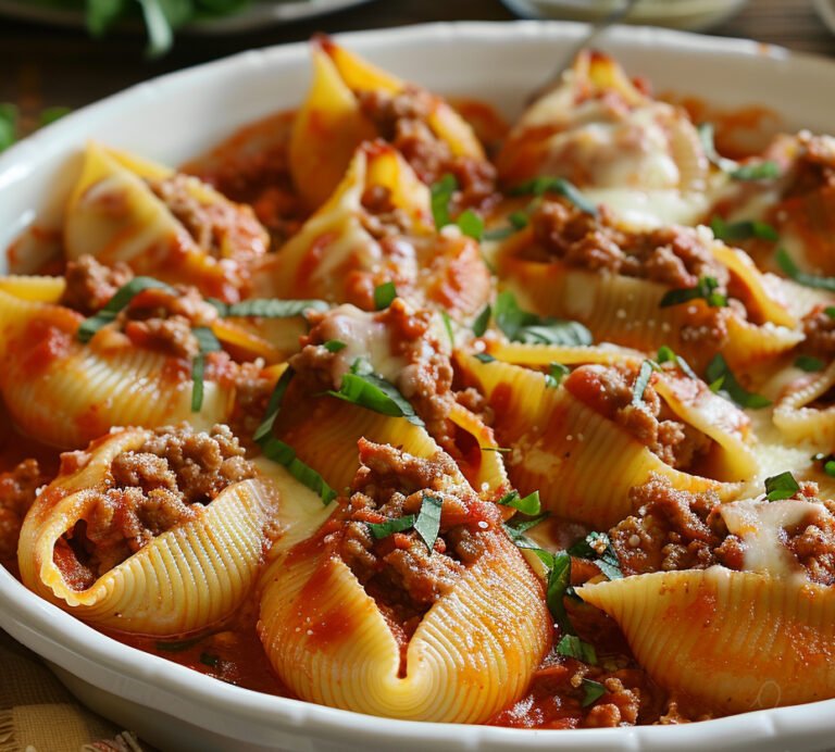 Hearty Stuffed Shells with Meat and Cheese – The Perfect Baked Pasta ...