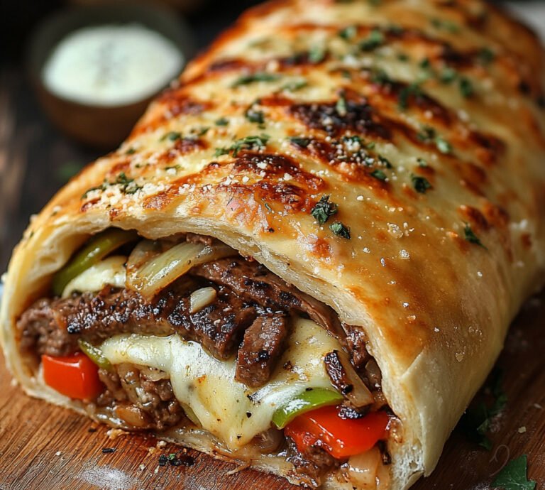 Mozzarella Cheesesteak Stromboli: Easy & Cheesy Baked Delight ...