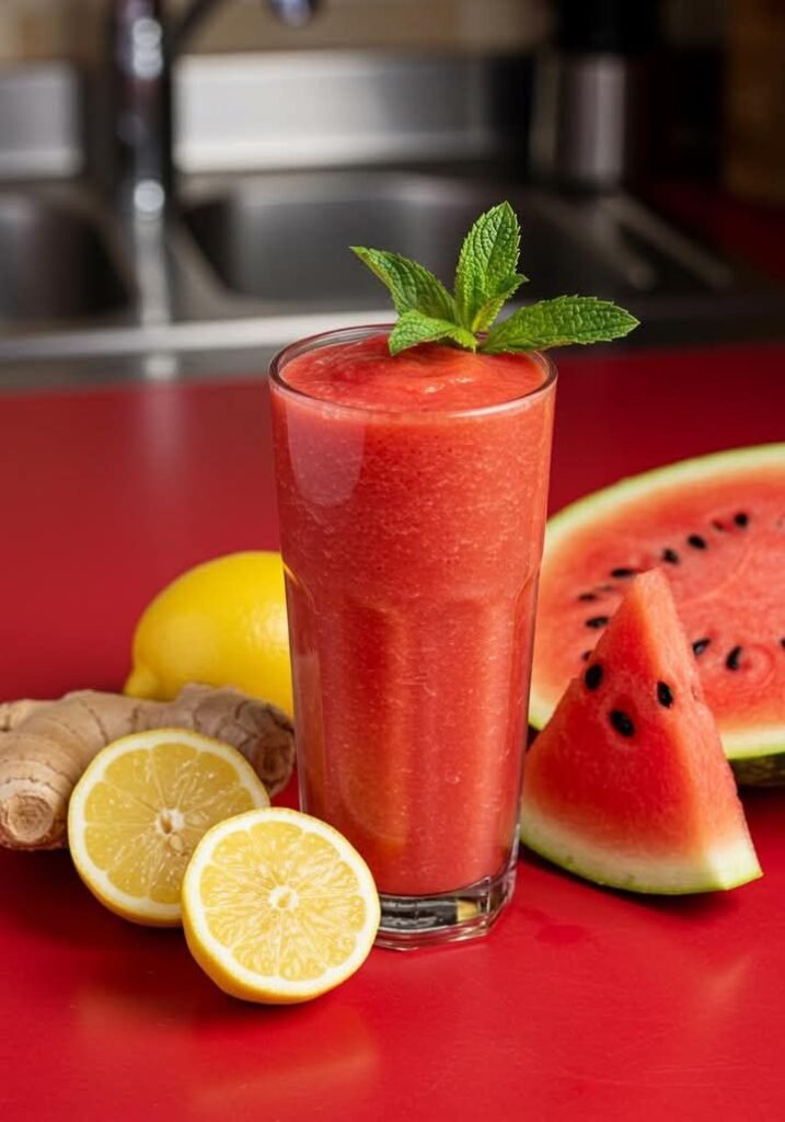 3-Minute Watermelon Ginger Detox Smoothie – Naturally Sweet and Spicy ...