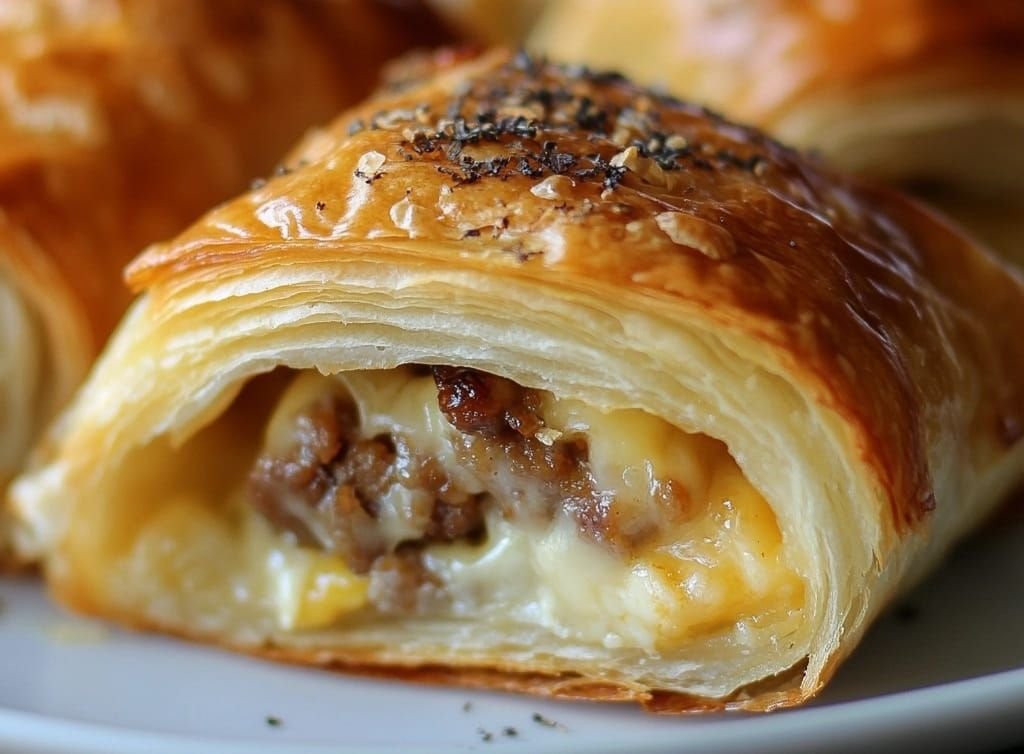 Sausage & Cheese Puff Pastry Pockets – Golden, Gooey, and Irresistible ...