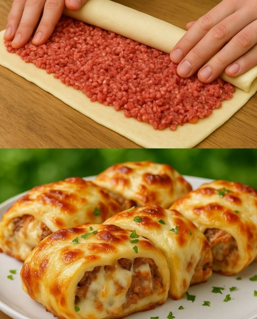 Savory Puff Pastry with Minced Meat and Cheese: Flaky, Cheesy, and ...