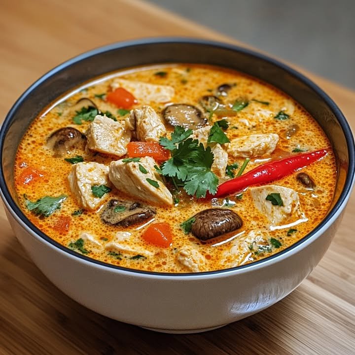 Spicy Thai Chicken Soup with Coconut Milk & Red Curry: Easy & Flavorful ...