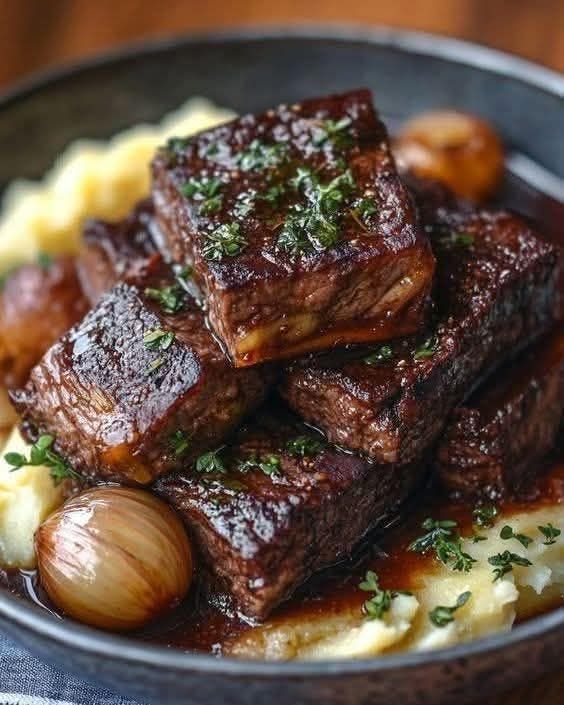Slow-Braised Beef Short Ribs Over Buttery Mash: Fall-Off-The-Bone ...