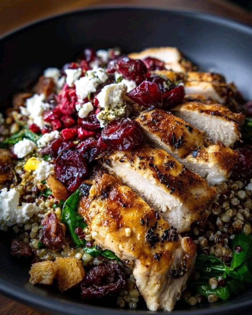 Chicken & Cranberry Feta Grain Bowls with Lemon Dijon Vinaigrette ...