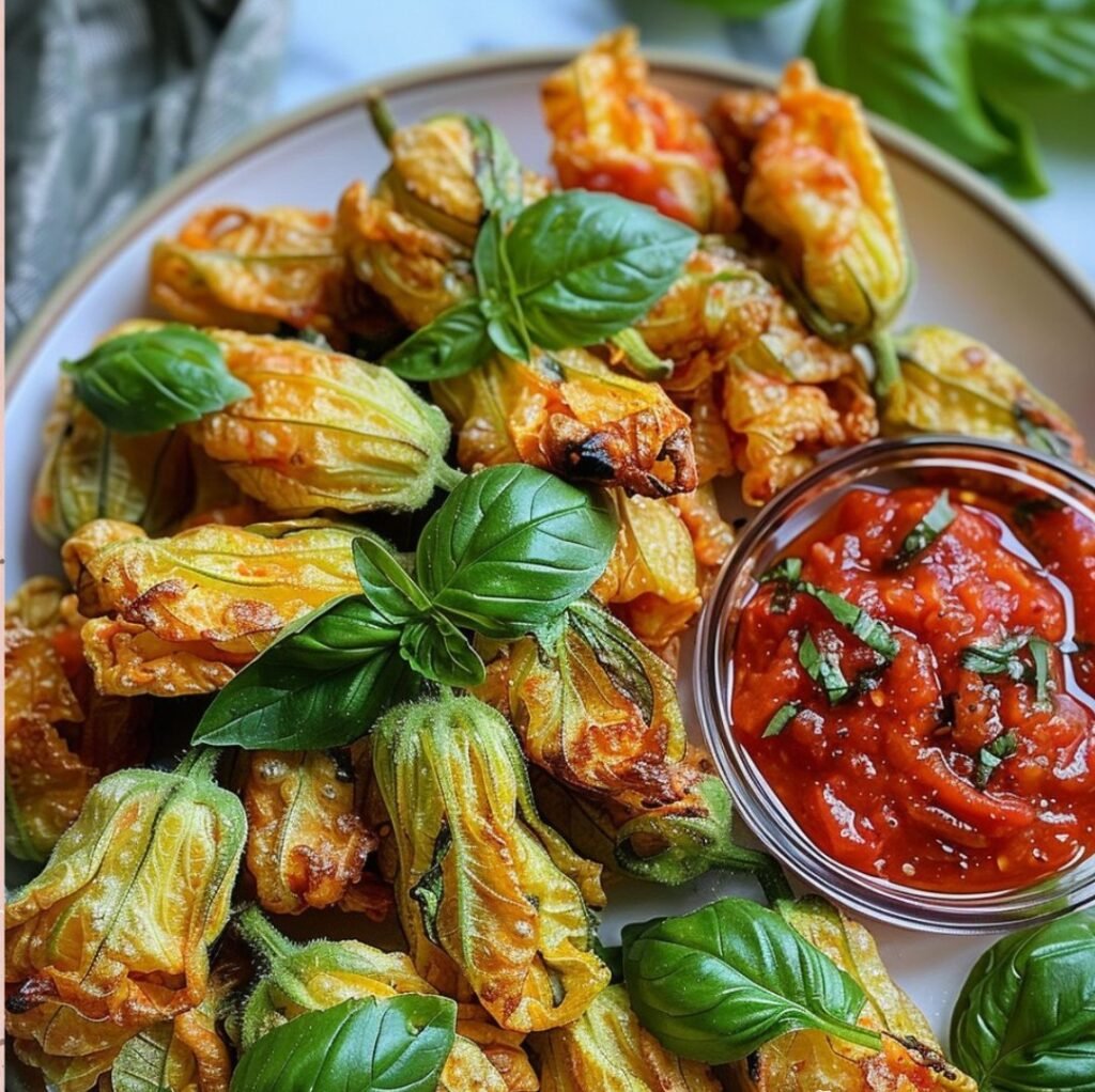Air Fried Stuffed Zucchini Flowers: Crispy, Cheesy & Elegant Appetizer ...