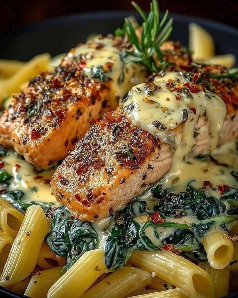 Creamy Tuscan Salmon with Garlic Penne: An Italian-Inspired Feast ...