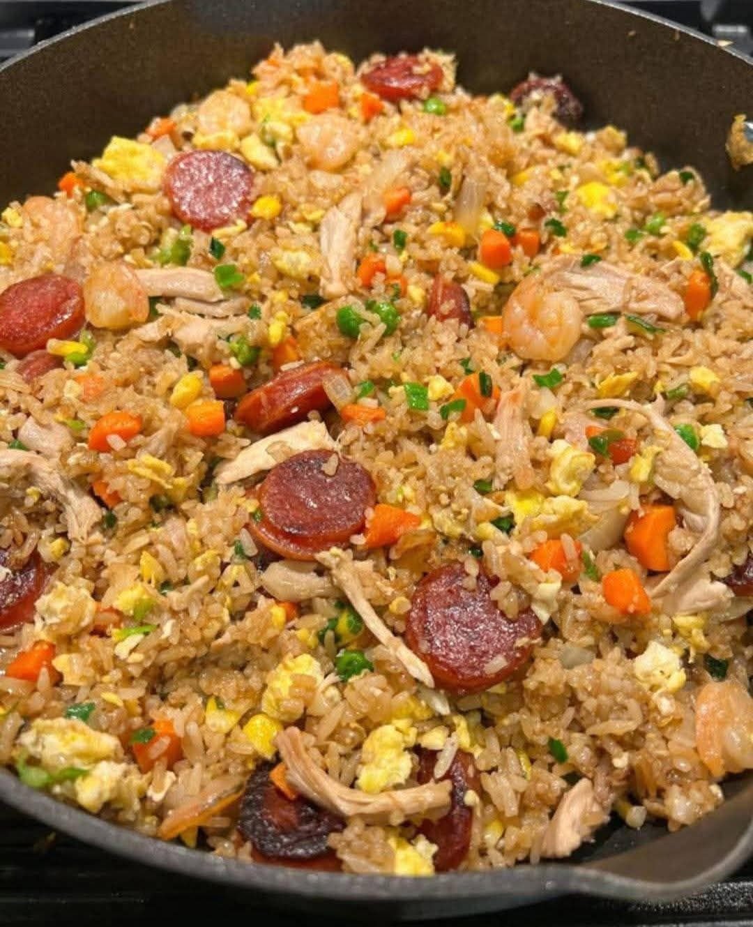 Chef-Style Fiesta Fried Rice Recipe: A Flavorful Mix of Proteins and ...