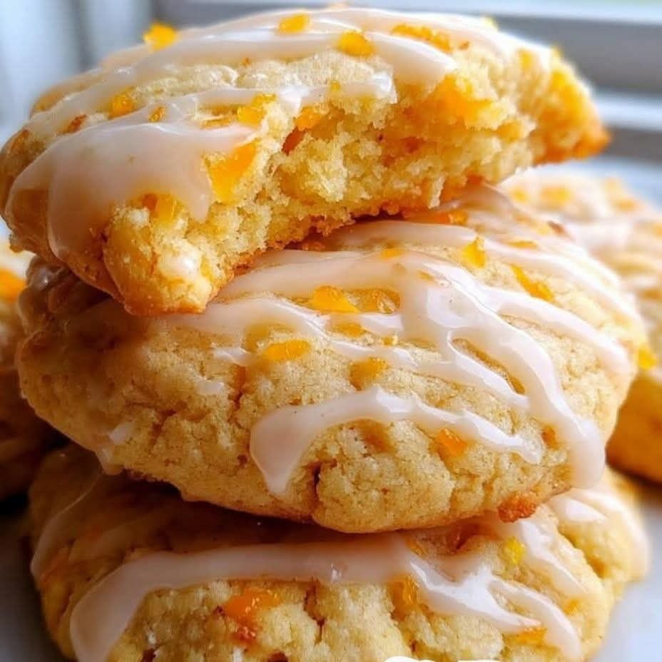 Soft & Chewy Creamsicle Orange Cookies with Sweet Vanilla Glaze ...