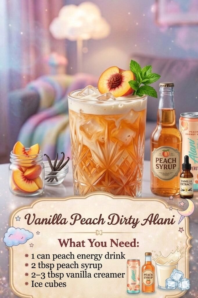 Vanilla Peach Dirty Alani Recipe That Tastes Like a Peach Cream Dream ...