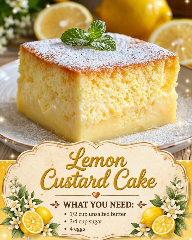 Easy Lemon Custard Cake Recipe – Light, Creamy, and Irresistible ...